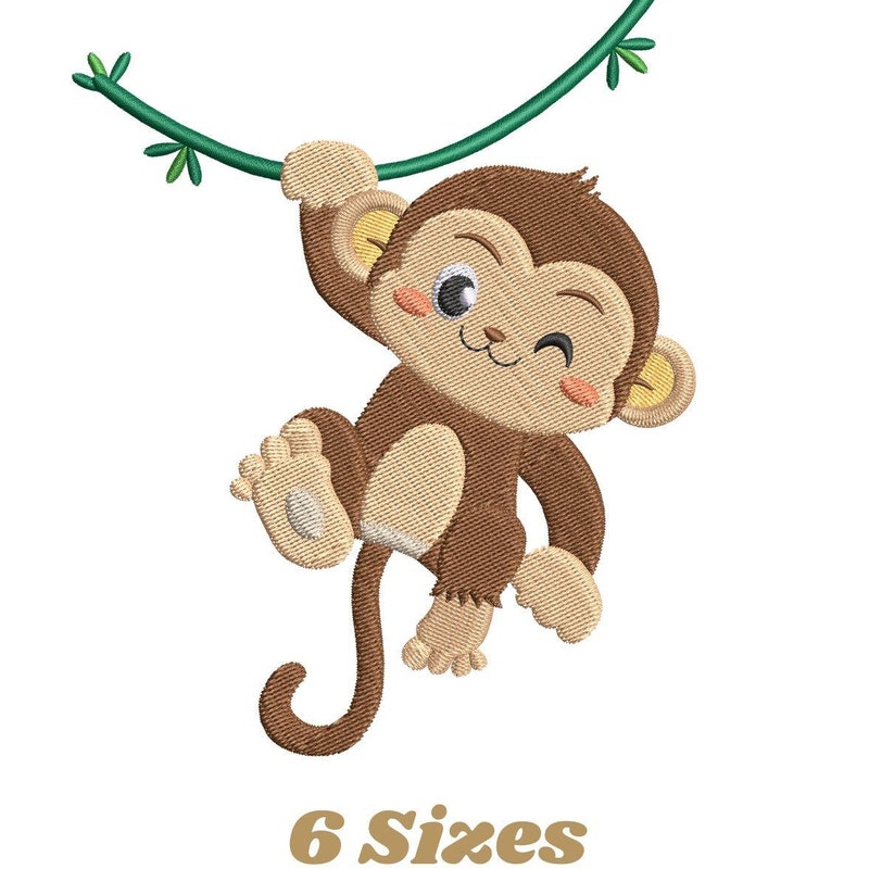 Monkey Embroidery - Etsy