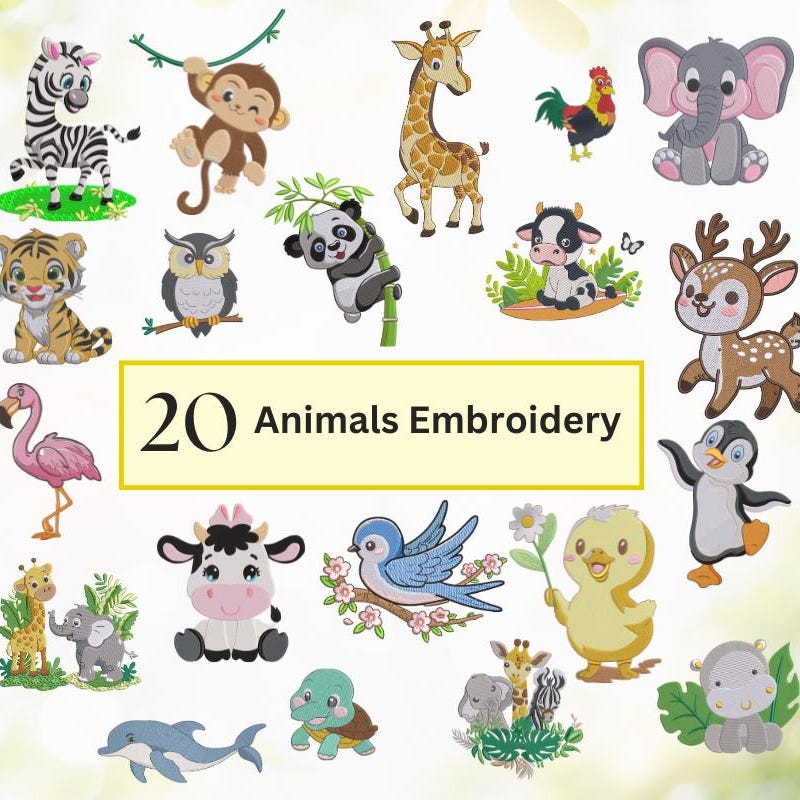 Animal Embroidery - Etsy
