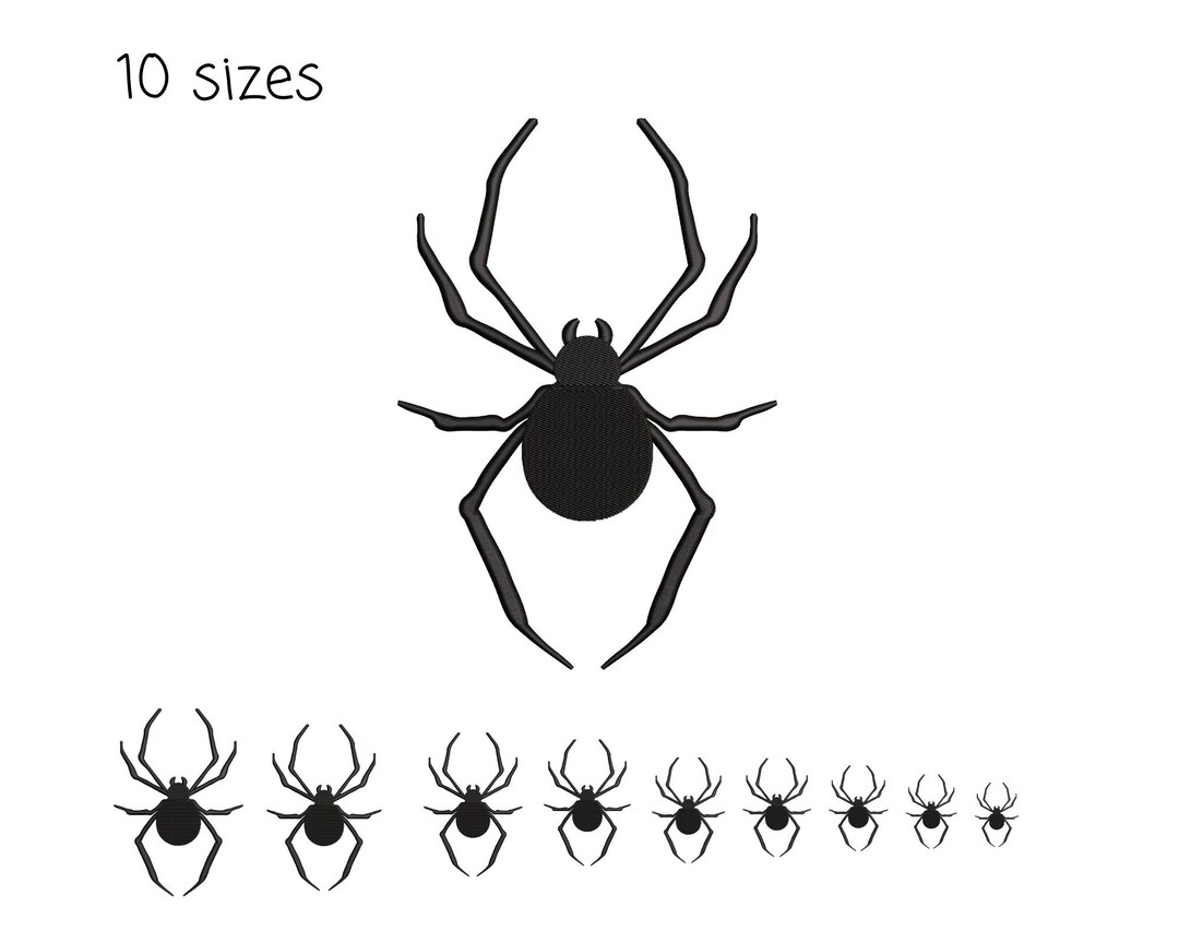 Spider Mini Sizes Embroidery - Machine Embroidered - Instant Download ...