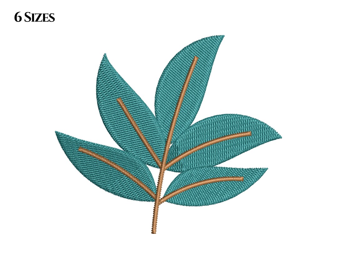 Green Fall Leaf Embroidery Design Autumn Leaves Machine Embroidered ...