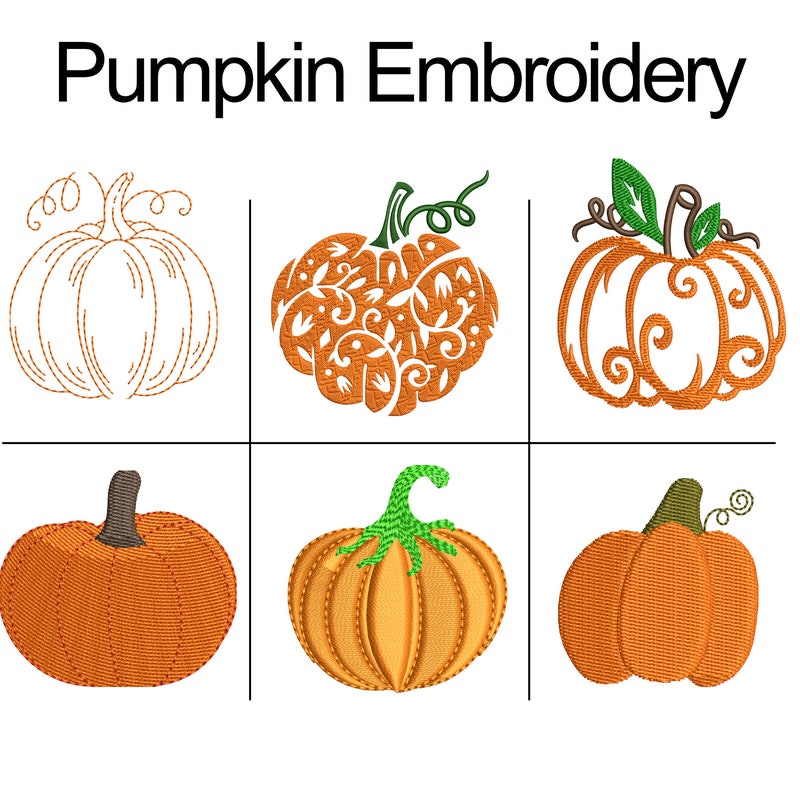 Pumpkin Embroidery - Etsy