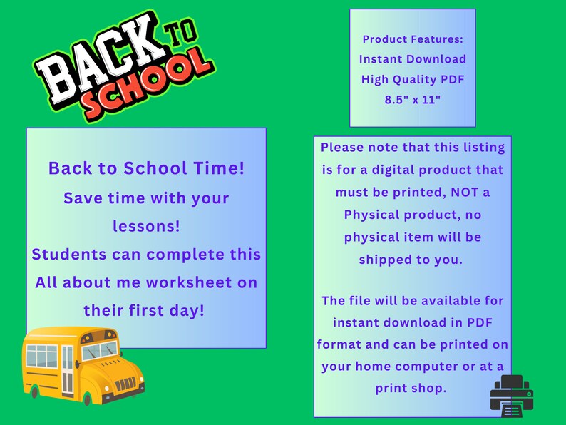 All About Me Worksheet,back to School Interview,first Day of School ...