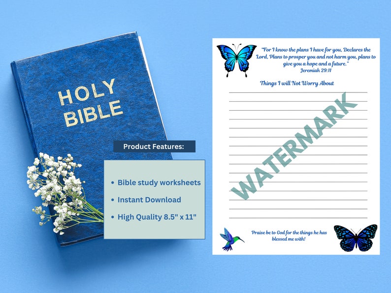 Printable Bible Worksheets Jeremiah 29:11,coloring Page,4 Page Bundle ...