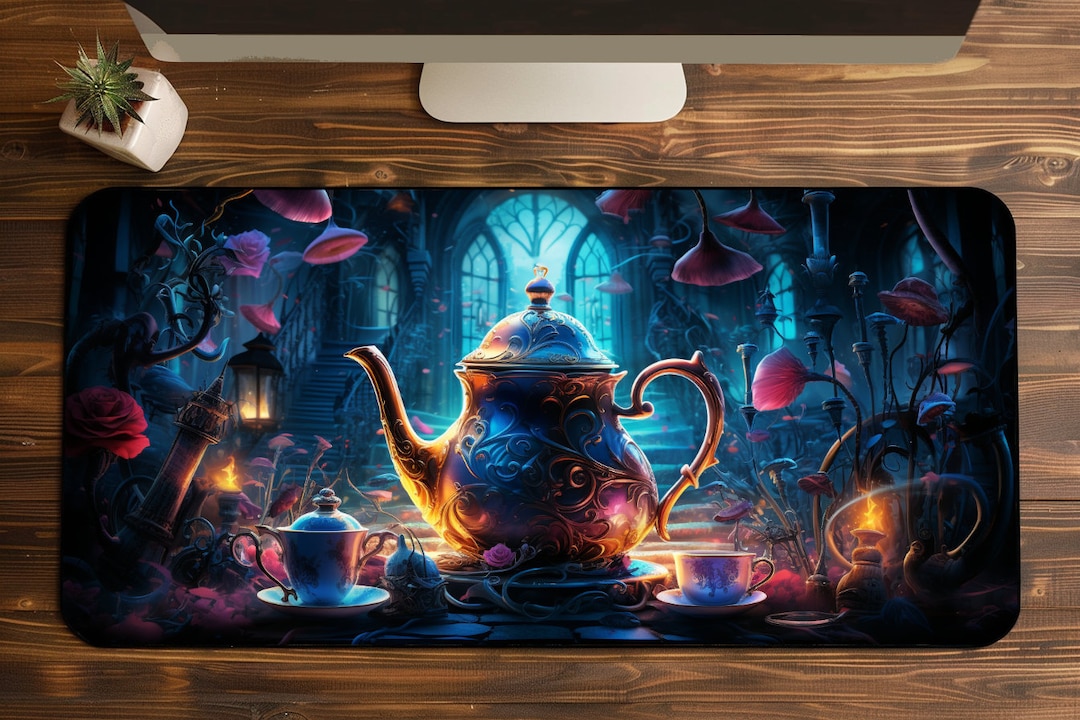 Fantasy Gaming Desk Mat, Alice in Wonderland Themed Large Mouse Pad ...