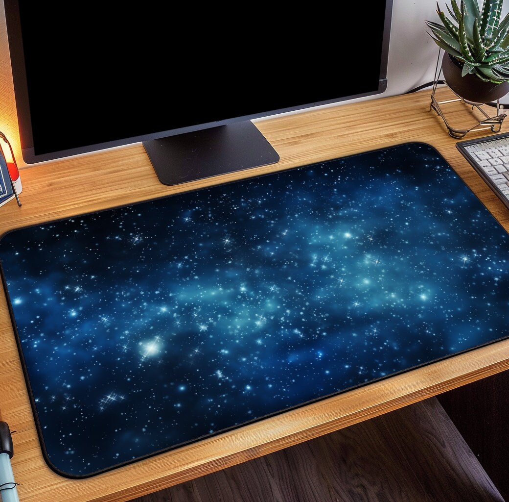Starry Night Desk Mat, Space Desk Mat, Galaxy Mousepad, Large Extended ...