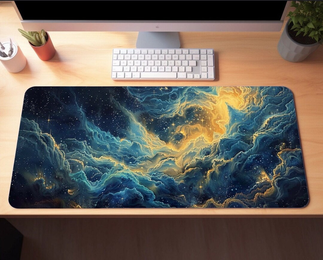 Nebula Gaming Desk Mat, Universe Mouse Pad, Space Desk Matxxl,keyboad ...