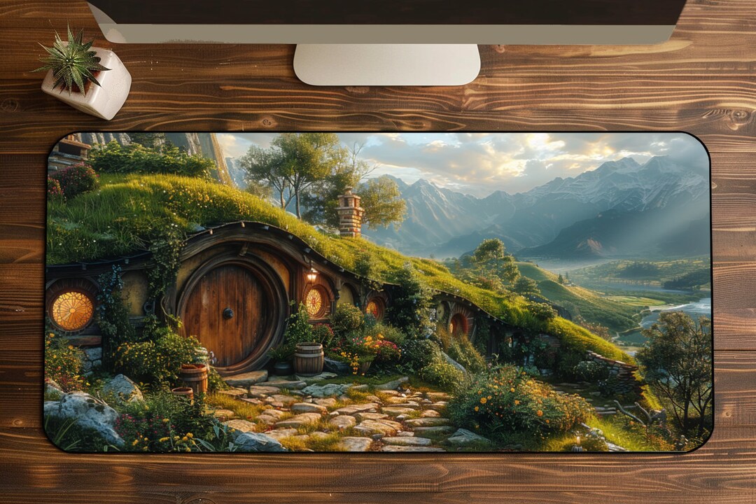Fantasy Aesthetic Desk Mat, Hobbit Mousepad, Nature Desk Decor, Mystic ...
