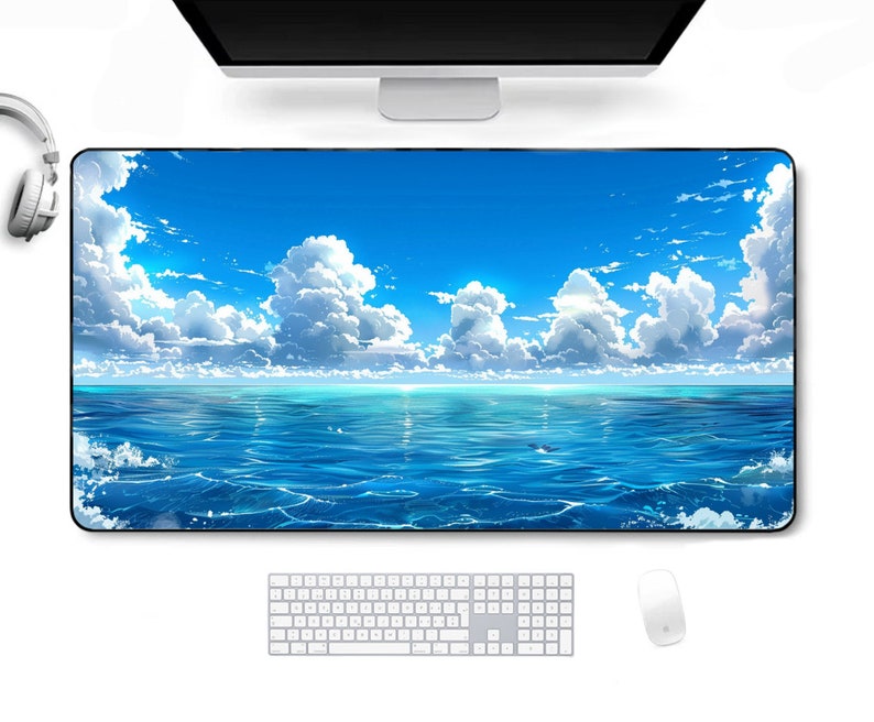 Anime Water Desk Mat, Landscape Mousepad, Lofi Mousepad, Anime ...