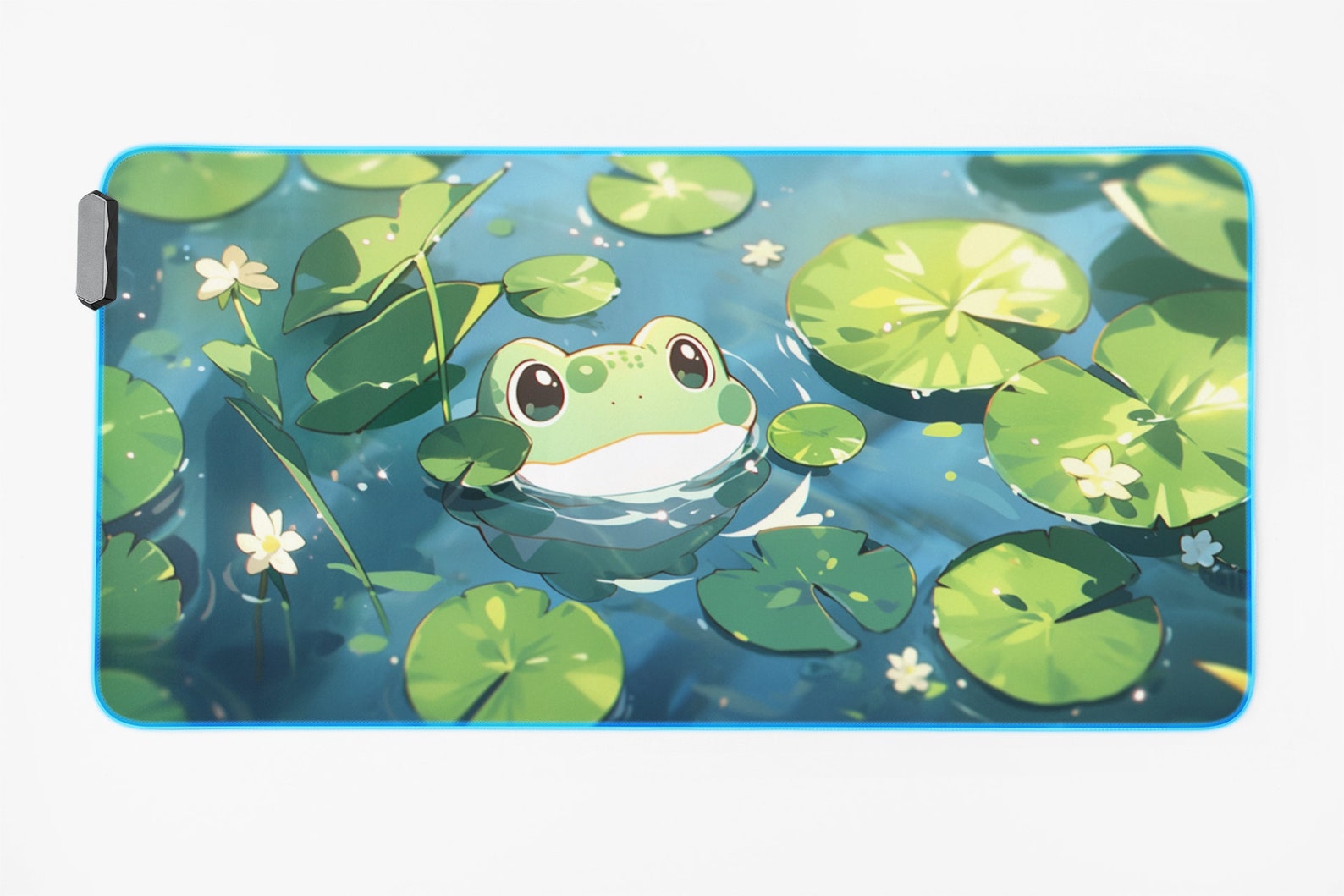 Kawaii Frog Desk Mat, Cute Frog Desk Pad, Large Gaming Mouse Pad, Lily ...