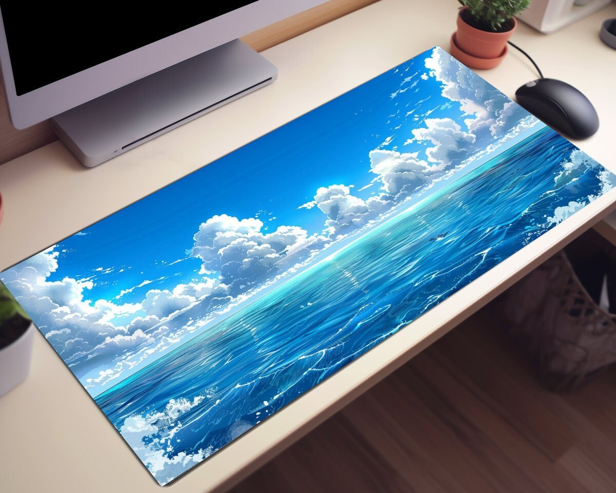 Anime Water Desk Mat, Landscape Mousepad, Lofi Mousepad, Anime ...