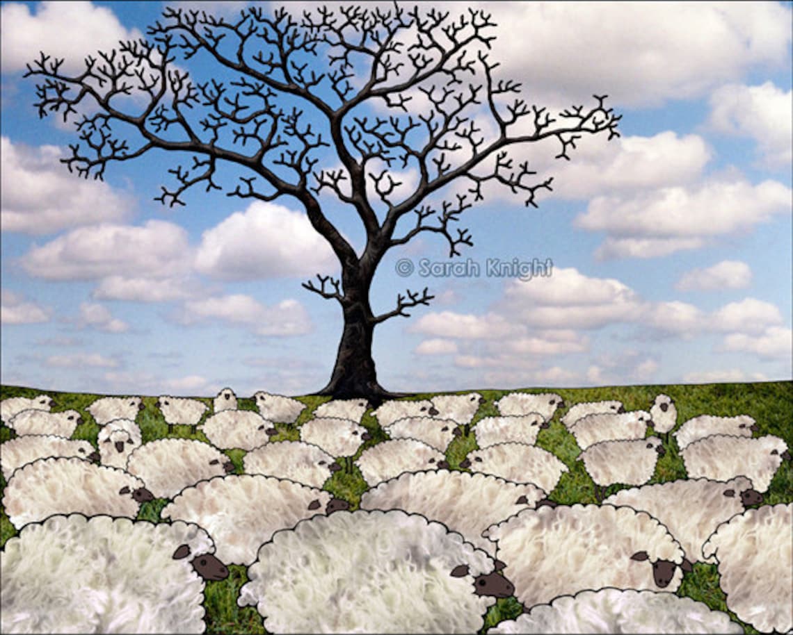 Sheep Signed Digital Illustration Art Print 8X10 Inch - Etsy