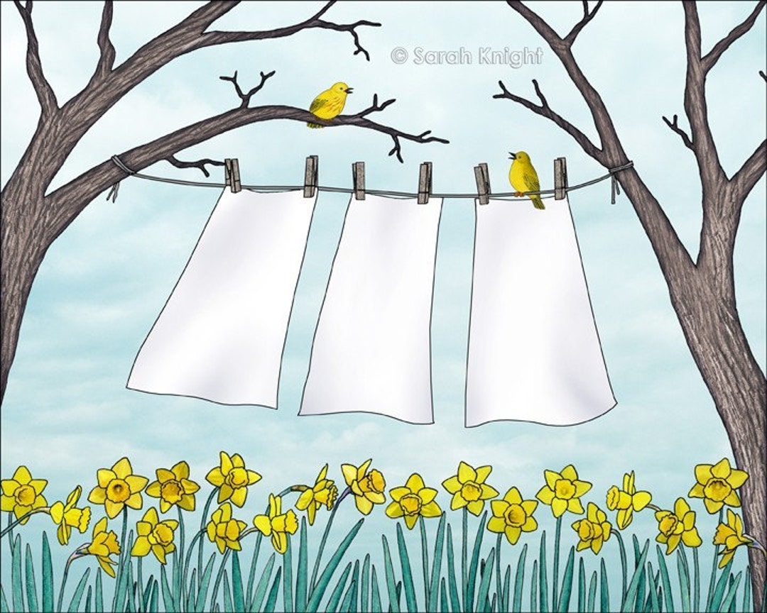 Spring Clean Signed Digital Illustration Art Print 8X10 Inches by Sarah ...