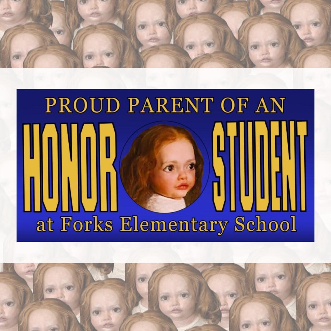Twilight Renesmee Doll Bumper Sticker, Funny Honor Roll Student Sticker ...