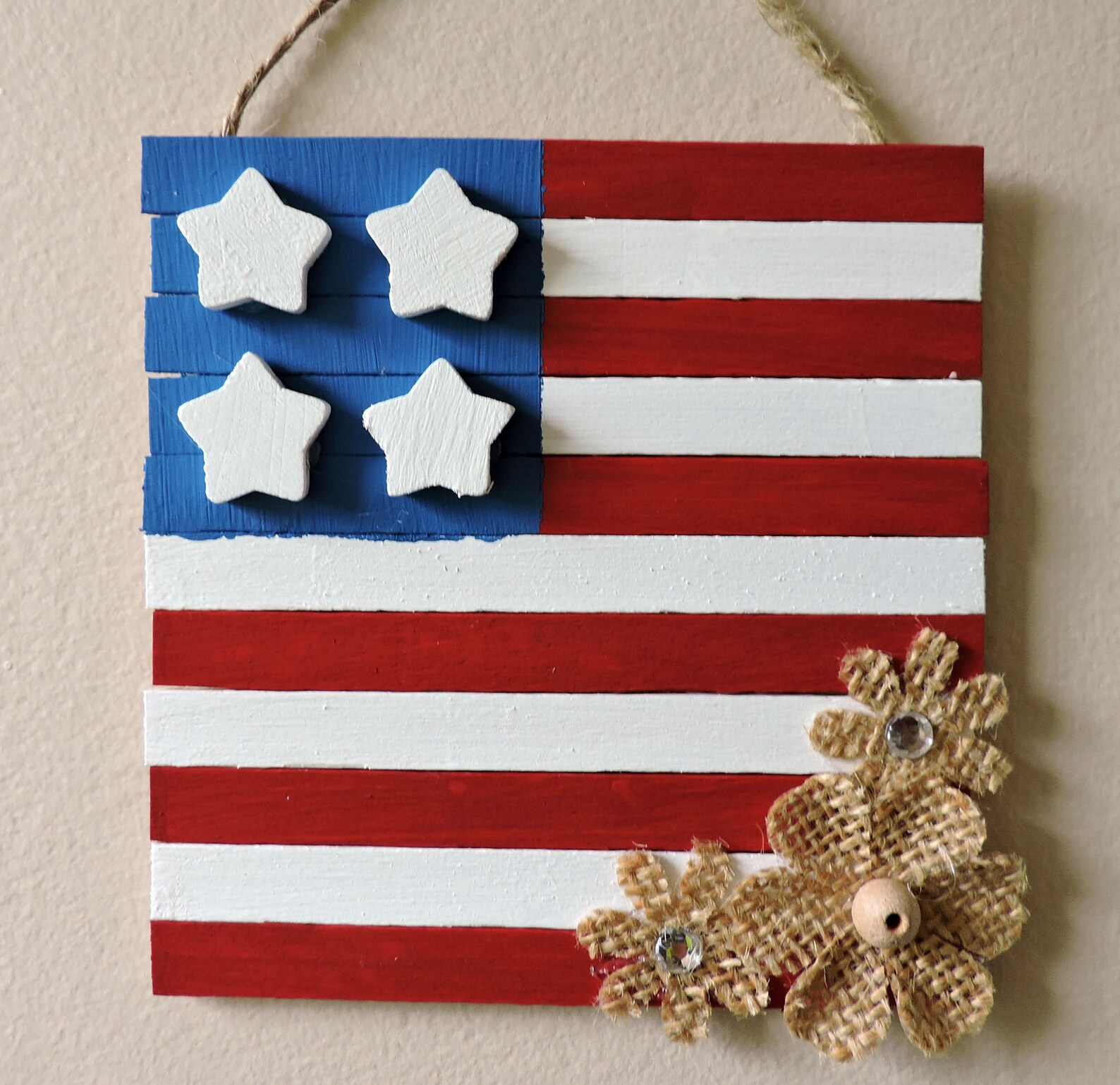 Small Patriotic Pallet Sign American Flag Hanging Decor for Gallery ...