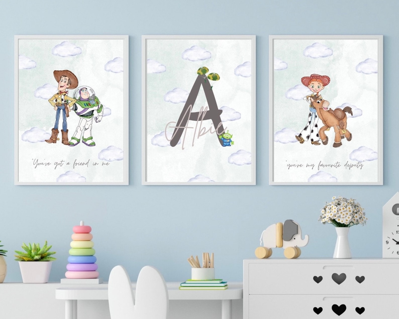 Personalized Toy Story Digital Prints - Set of Three - Custom Toy Story ...