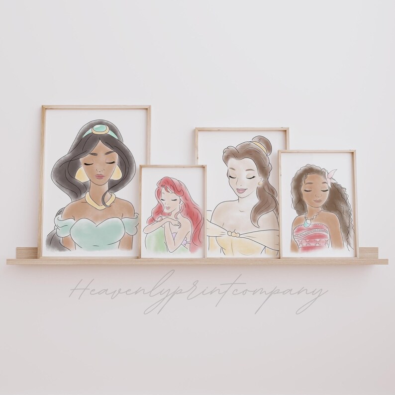 Princess Ariel the Little Mermaid Watercolor Art Print, Girls Nursery ...