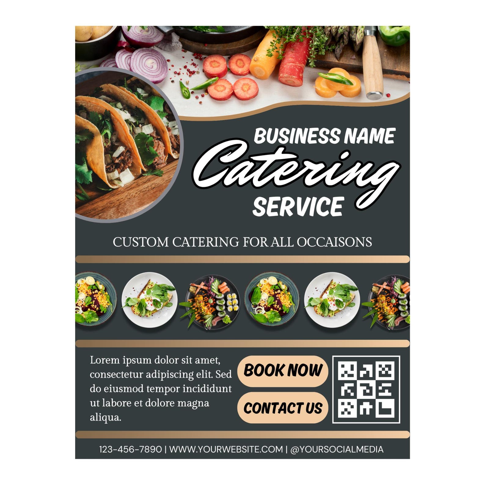 Catering Business Flyer | Editable Catering Template | Restaurant Menu ...