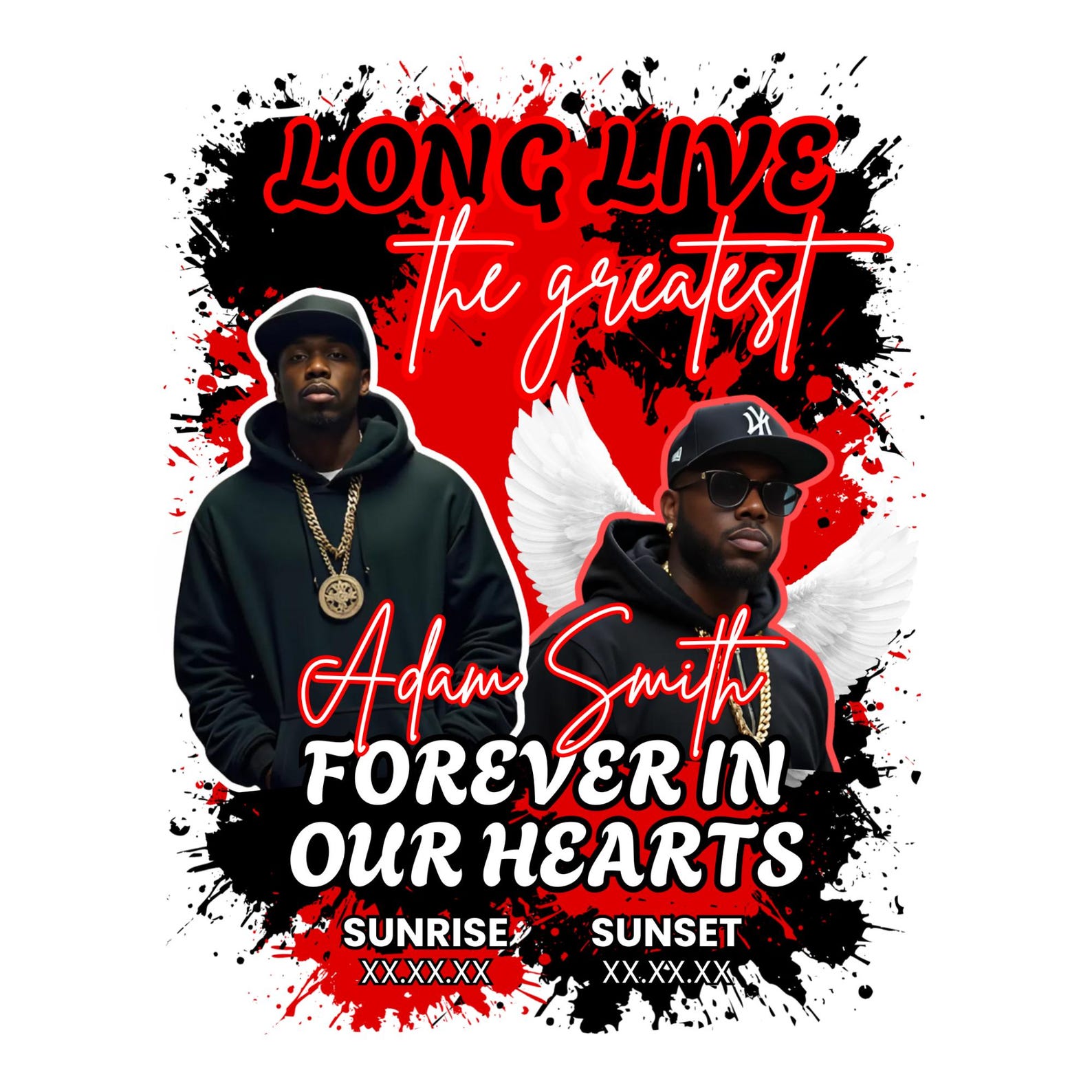 Long Live the Greatest Template | Editable Memorial PNG Design ...