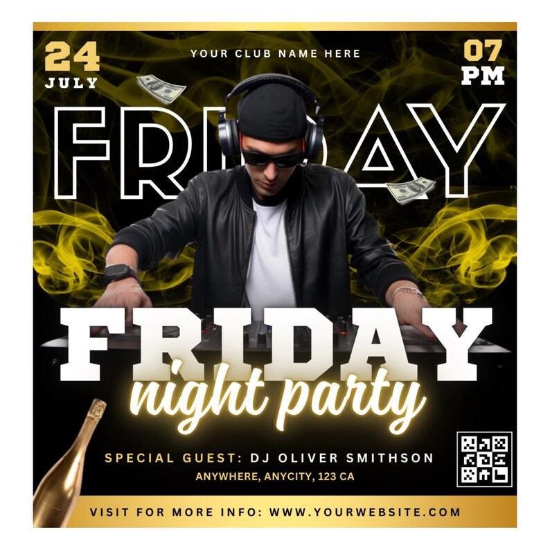 Happy Hour Club Flyer | Happy Hour Flyer Canva | Night Club Event ...