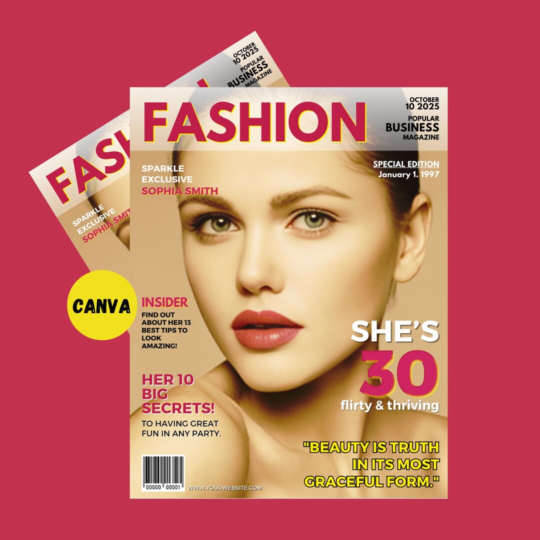 Birthday Magazine Cover Template | Birthday Magazine Template Canva ...