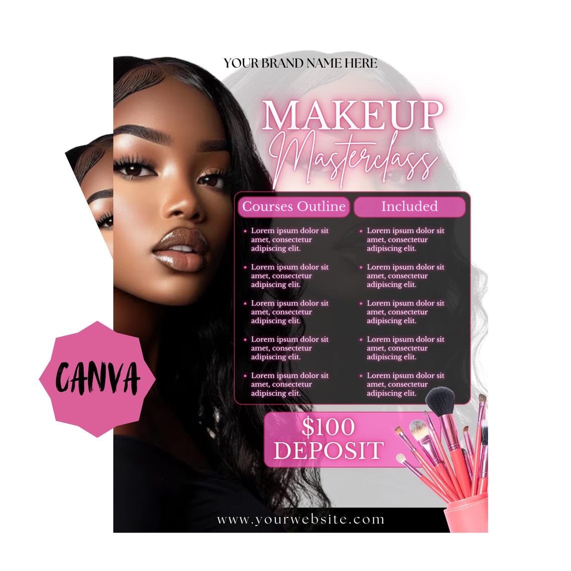 One on One Makeup Flyer | Editable Beauty Class Template | Customizable ...
