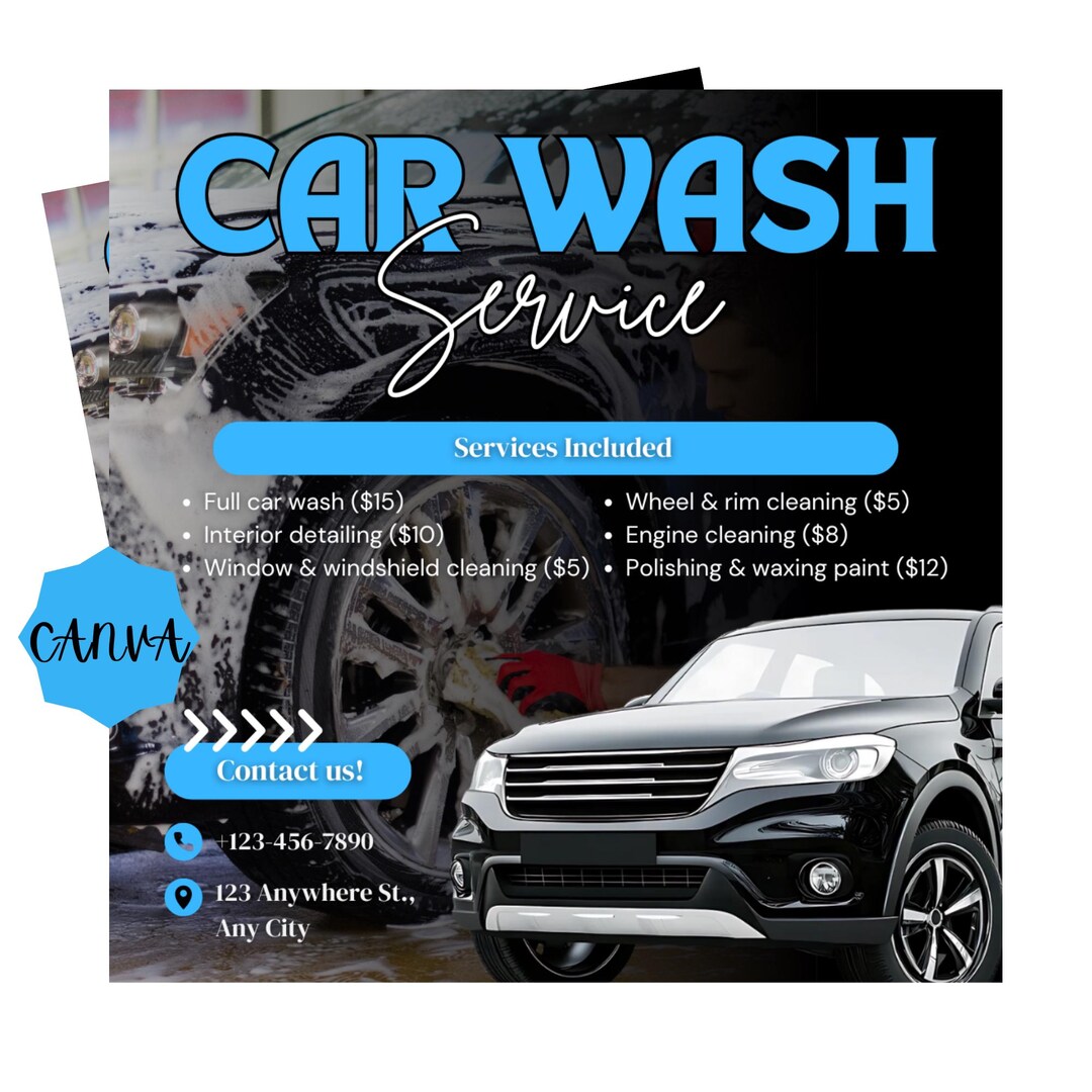 Car Detailing Flyer | Editable Auto Detailing Template | Car Wash ...