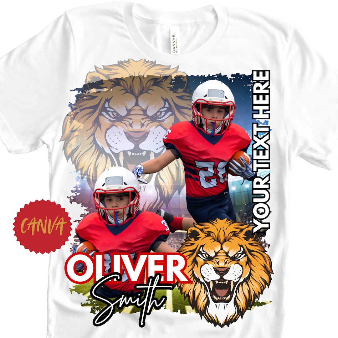 Football Mascot Shirt Editable Canva Template | Canva Mascot Design ...