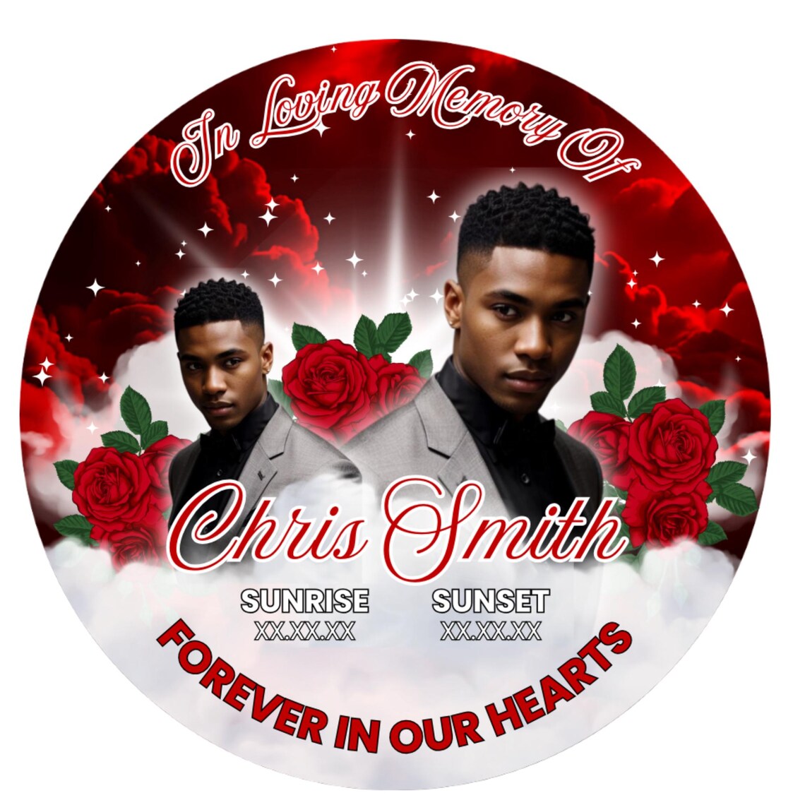 Memorial Template for Buttons | Editable Canva Design | in Loving ...