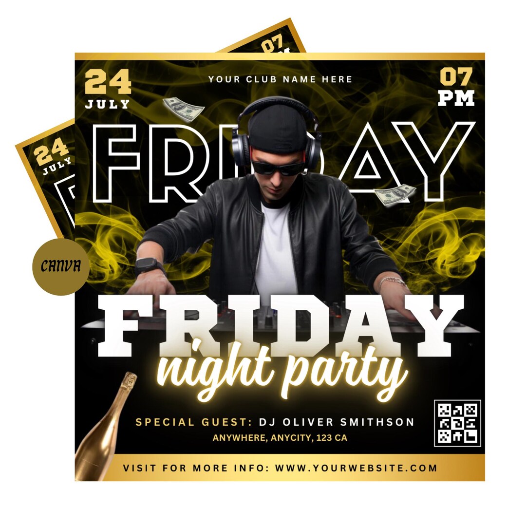 Happy Hour Club Flyer | Happy Hour Flyer Canva | Night Club Event ...