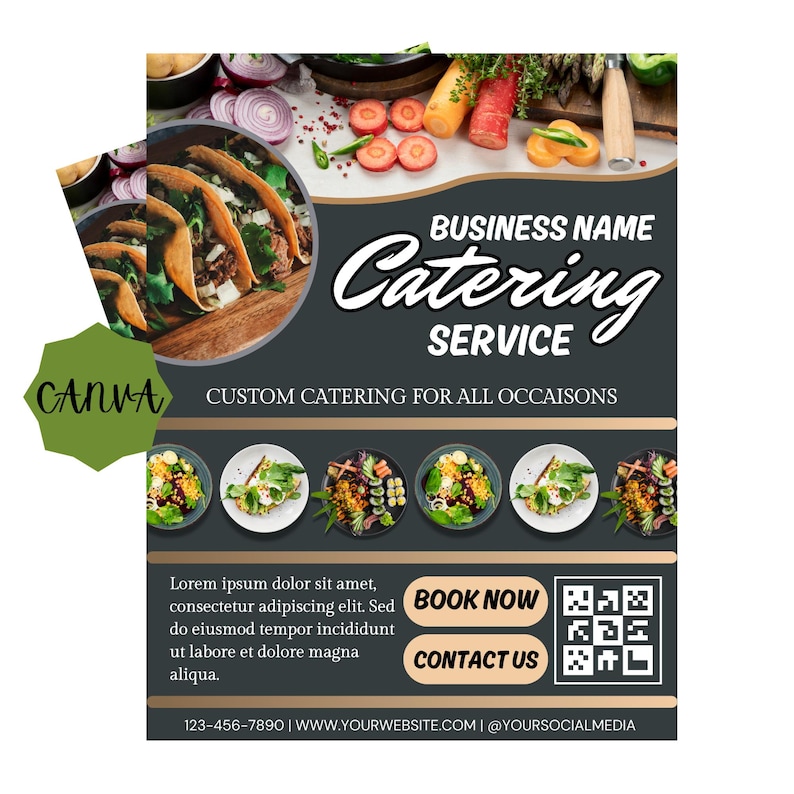 Catering Business Flyer | Editable Catering Template | Restaurant Menu ...
