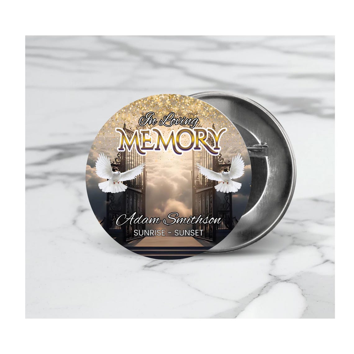 Memorial Button Template Canva | in Loving Memory Button Template ...