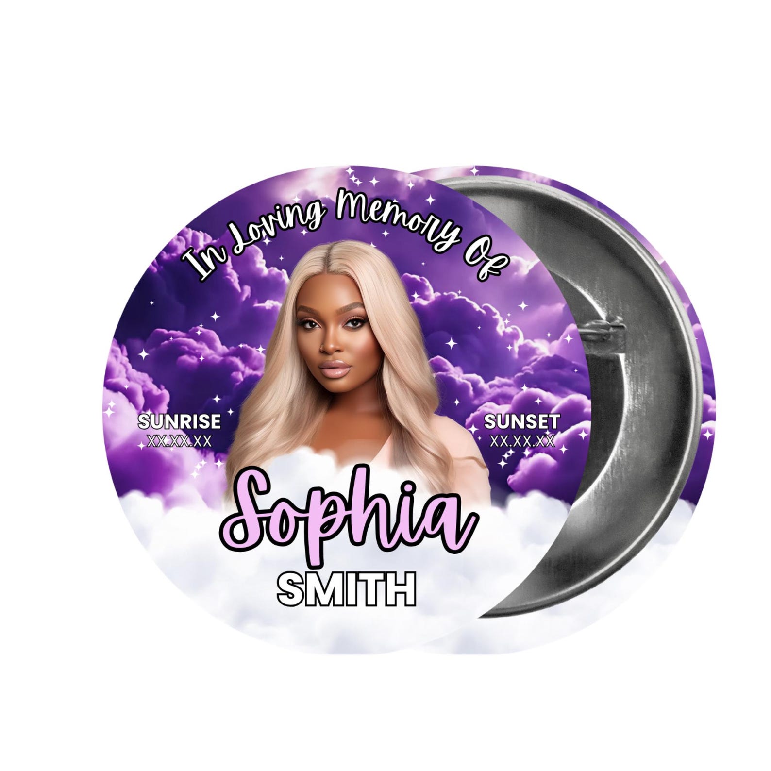 Memorial Button Template Canva | in Loving Memory Button Template ...