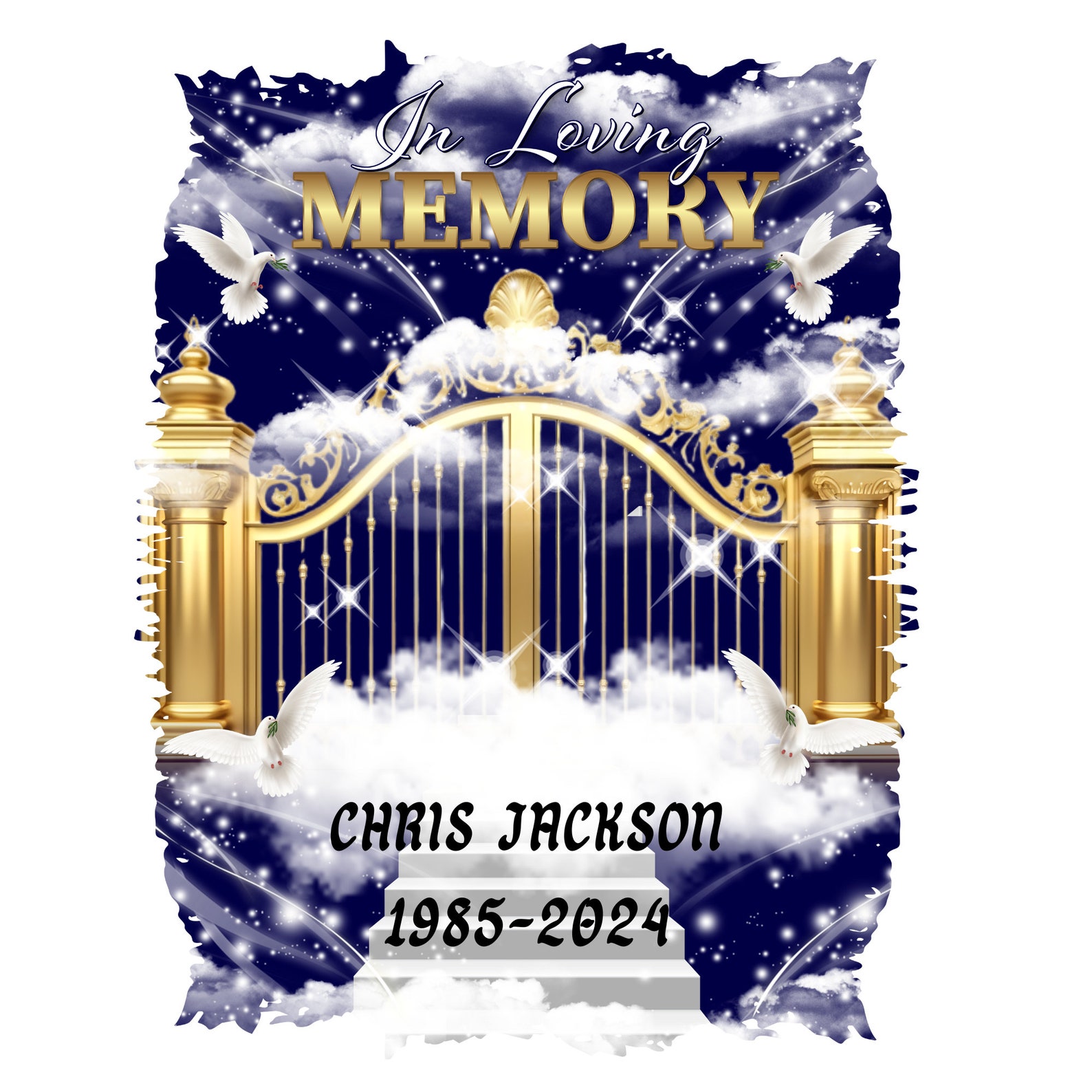 Loving Memory Png Gold Heavens Gate Memorial Background | Memorial Png ...