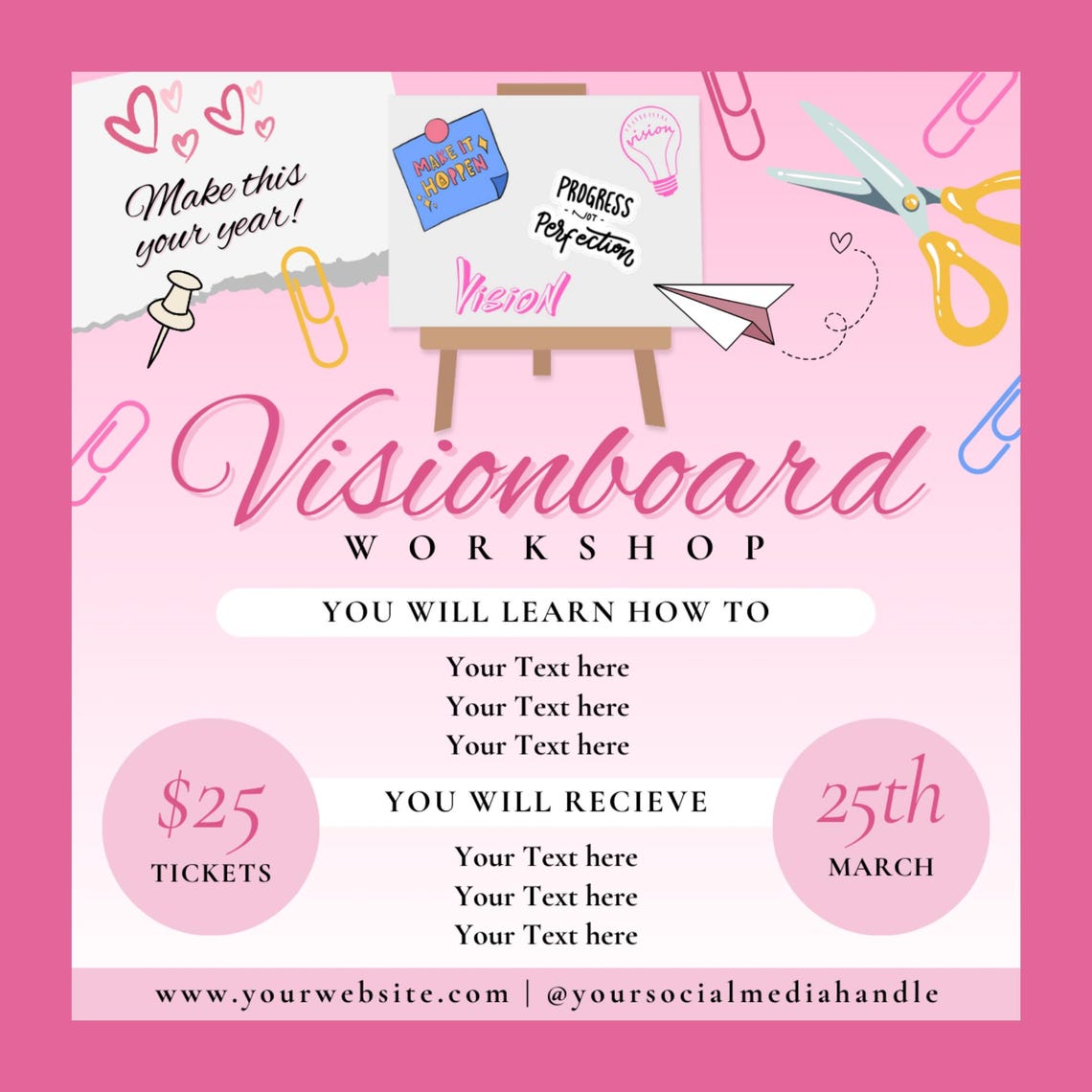 Vision Board Flyer | Vision Board Party Flyer | Vision Board Party ...