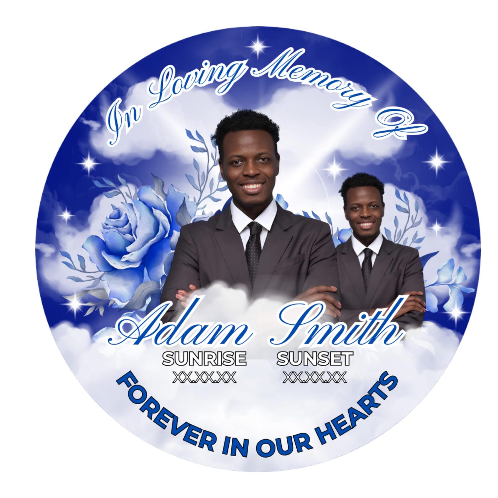 Memorial Button Template Canva | in Loving Memory Button Template ...