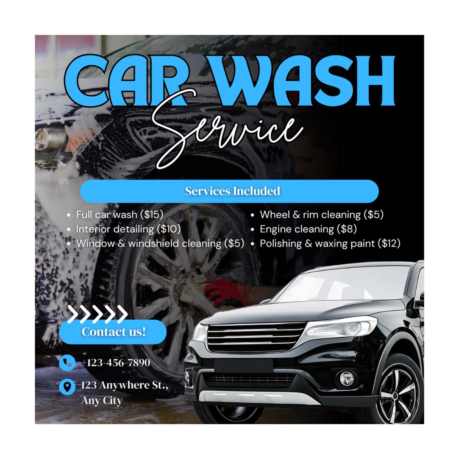 Car Detailing Flyer | Editable Auto Detailing Template | Car Wash ...