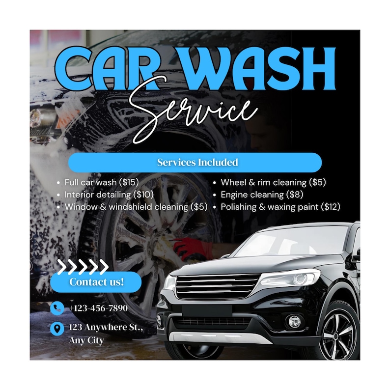 Car Detailing Flyer | Editable Auto Detailing Template | Car Wash ...