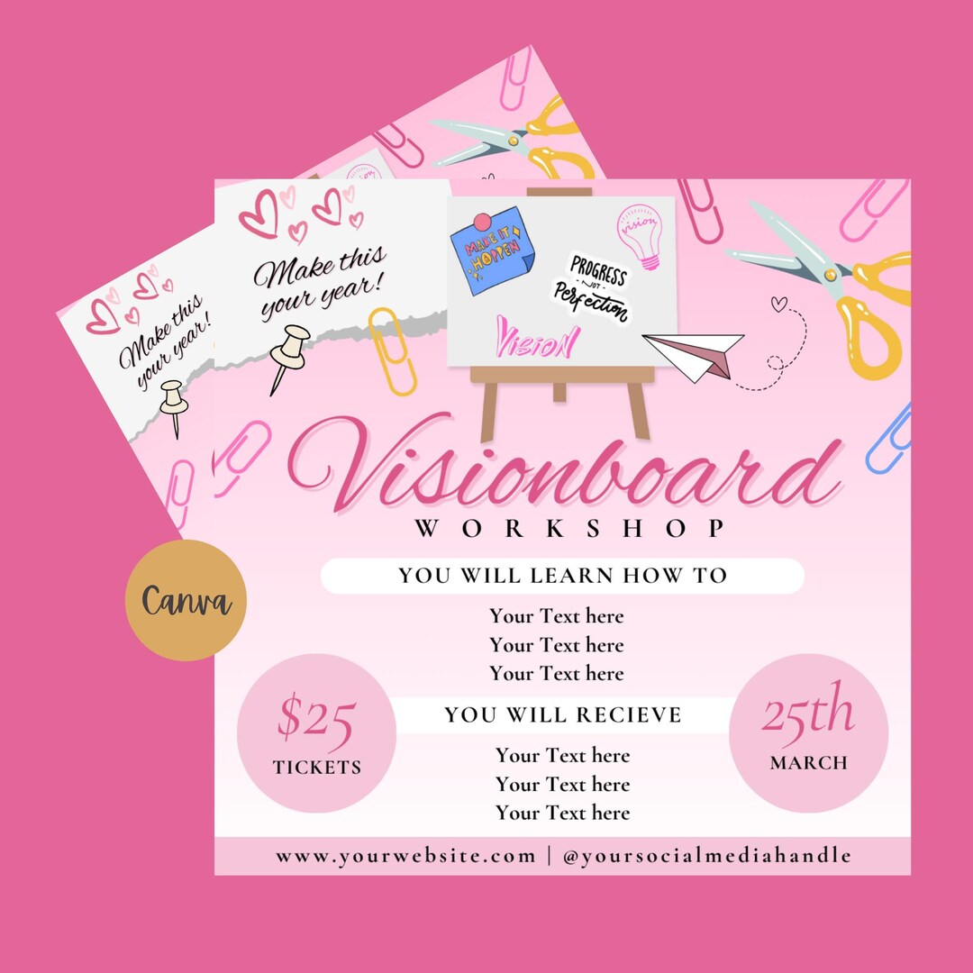 Vision Board Flyer | Vision Board Party Flyer | Vision Board Party ...