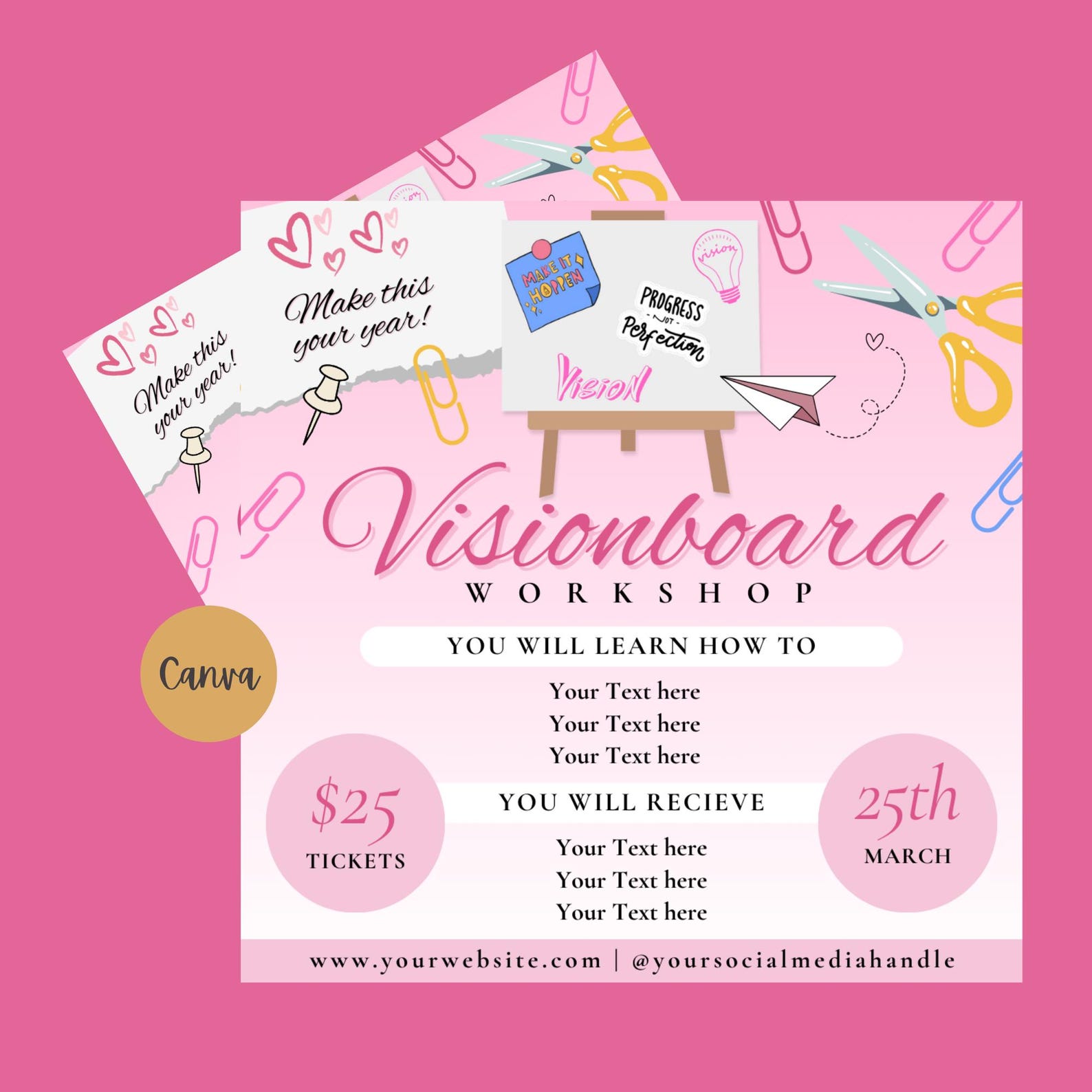 Vision Board Flyer | Vision Board Party Flyer | Vision Board Party ...