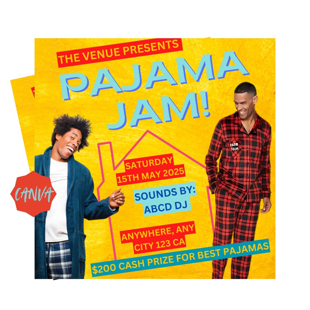 Pajama Party Flyer | Pajama Party Invitation | Digital Pajama Party ...