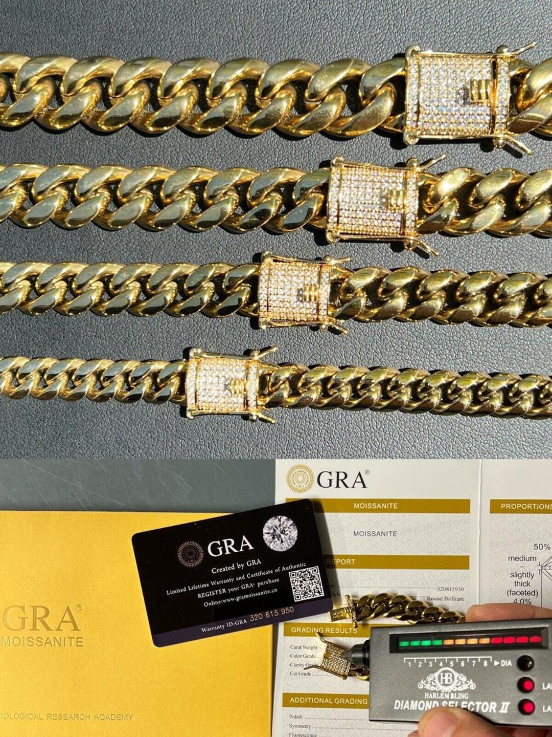Real Miami Cuban Link Chain Necklace or Bracelet 14k Gold Vermeil ...