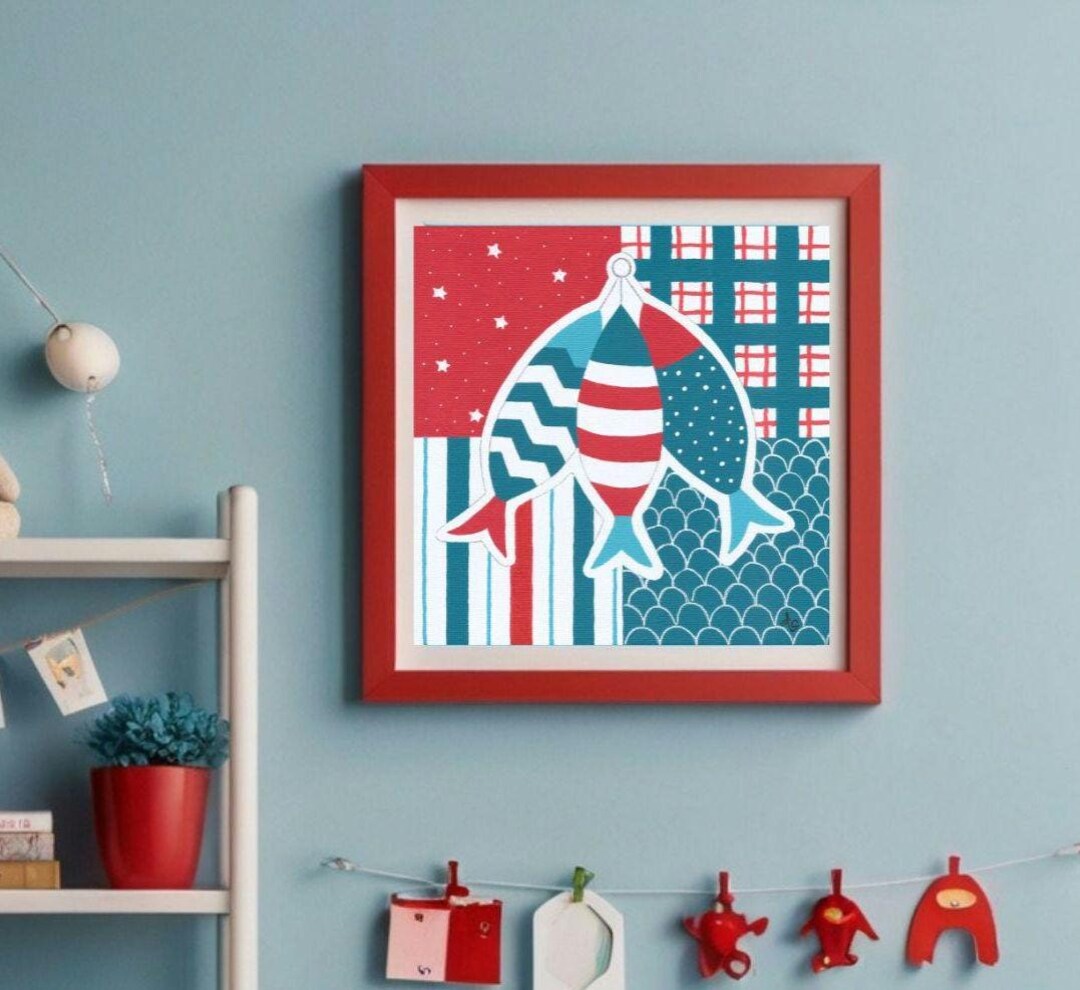 Print Ocean Wall Art for Nursery Decor Vibrant Colours Nautical Nursery ...