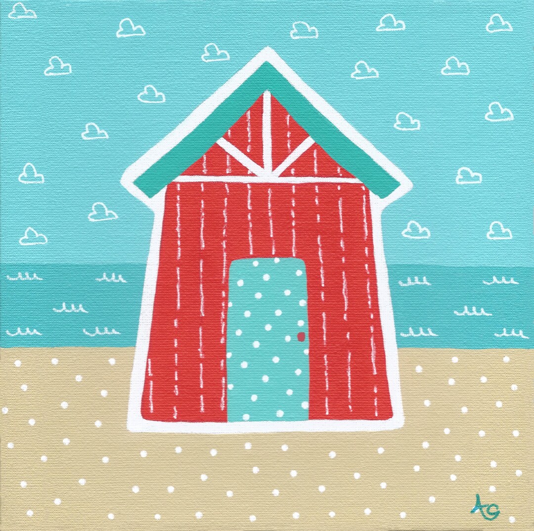Print Beach Hut Wall Art Seaside House Coastal Decor Nautical Home ...
