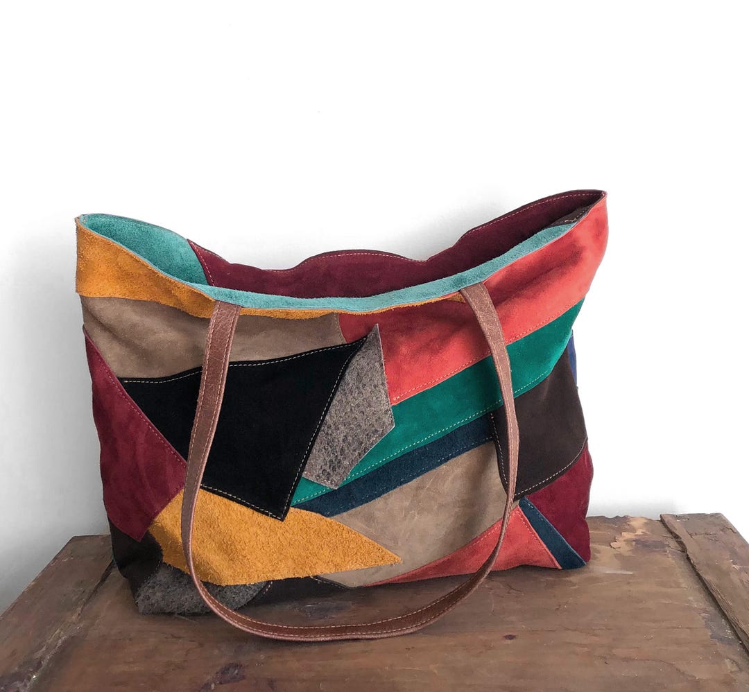 Patchwork Leather Shopper / Leather Tote / Shoulder Bag / Leather Bag ...