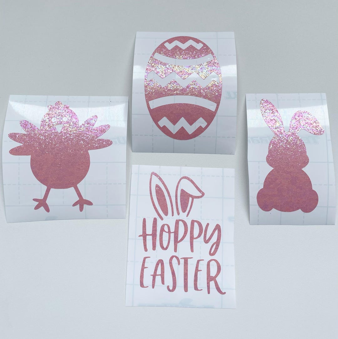 Easter Decal Vinyl Sticker Set, Includes 1 Easter Bunny, 1 Easter, Egg ...