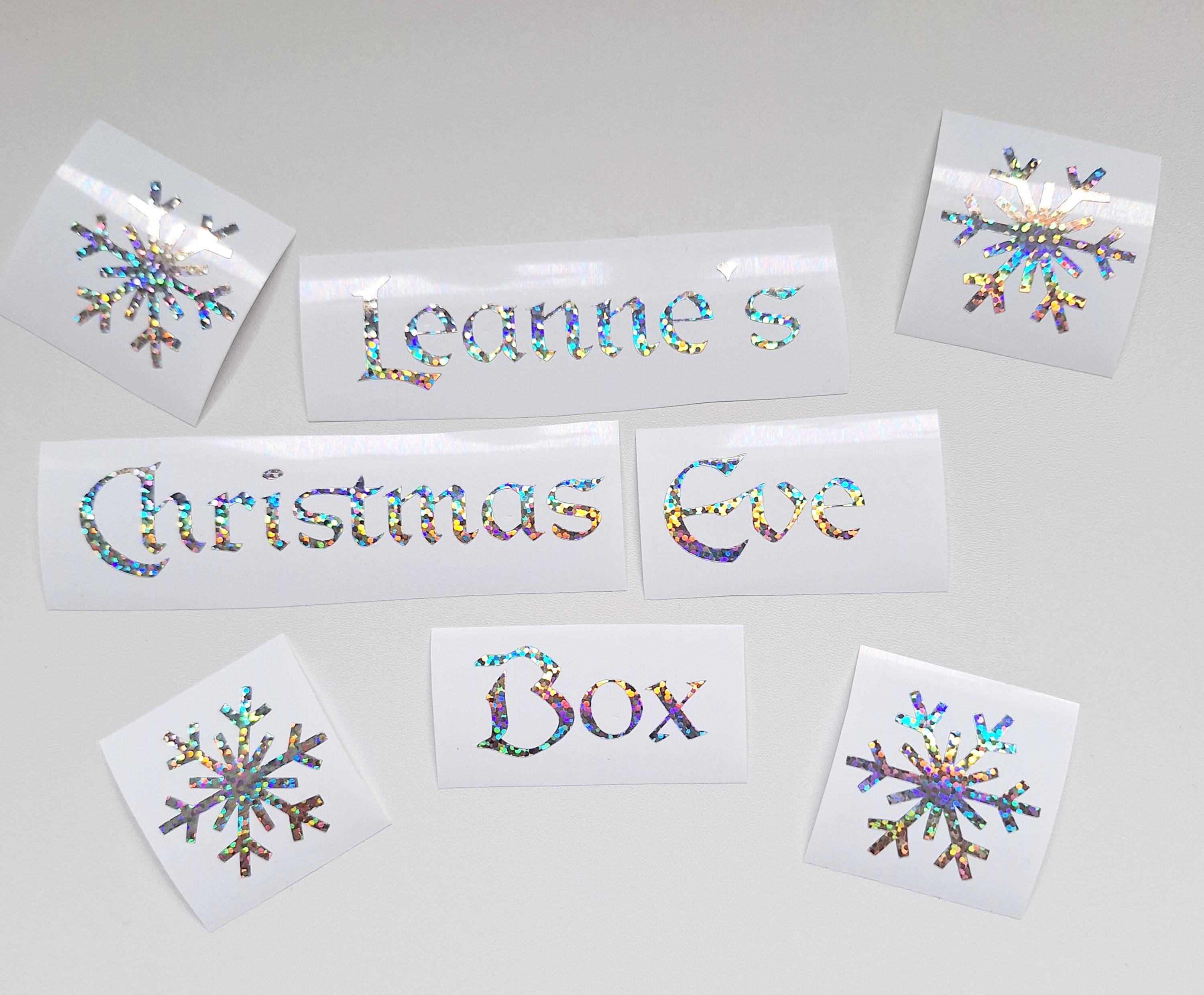 Christmas Eve Box Vinyl Sticker Set, Includes Four Small Snowflakes - Etsy