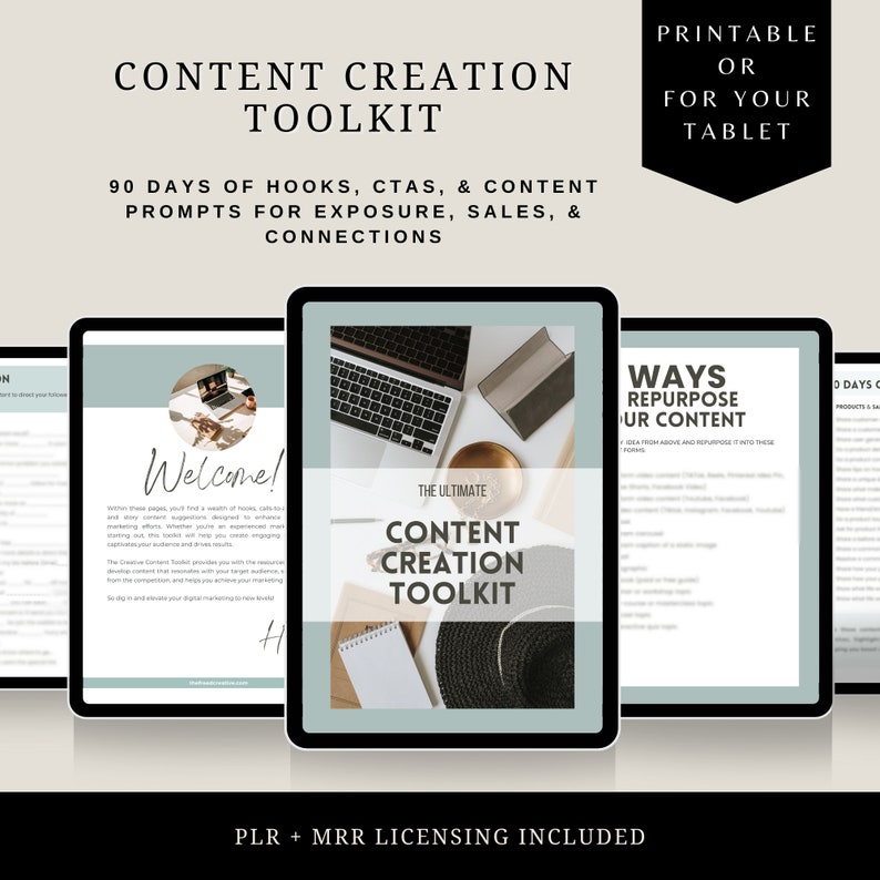 Social Media Content Creation Toolkit for Faceless Digital Marketing, Done for You Hooks, PLR ...