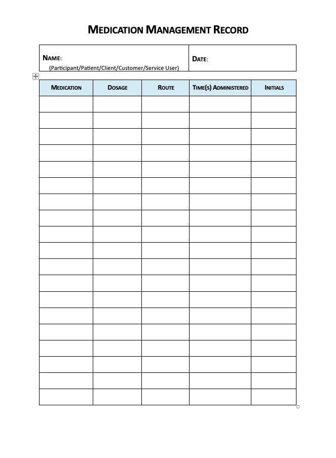 Editable Medication Management Record - Etsy