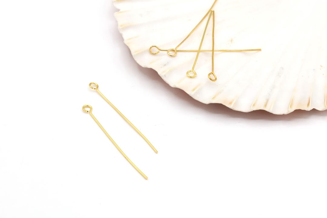 45mm 24 K Shiny Gold Plated Head Pin, Gold Plated Needle, Gold Plated ...