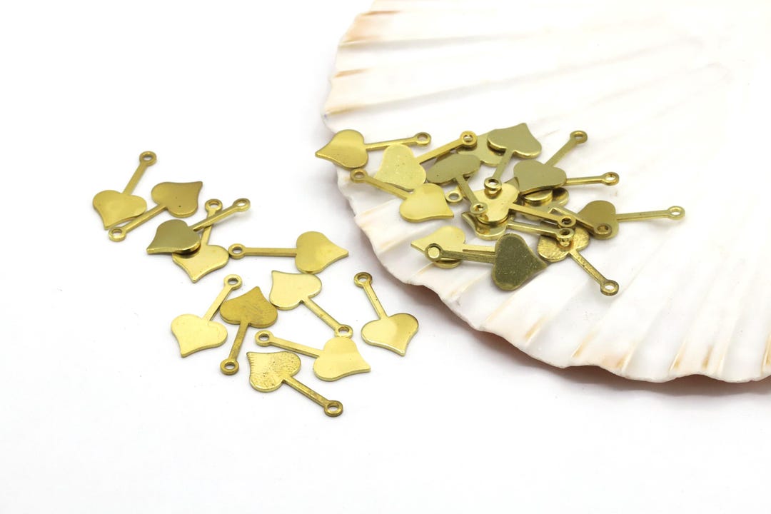9x20mm Raw Brass Heart Shape Charms, Heart Shape Pendants, Earrings ...